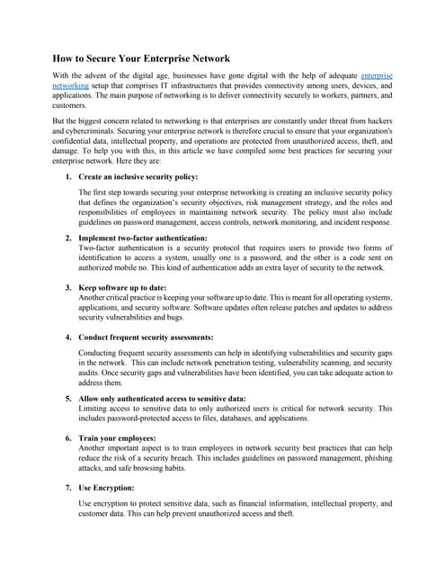 How to Secure Your Enterprise Network.docx How to Secure Your Enterprise Network.docx