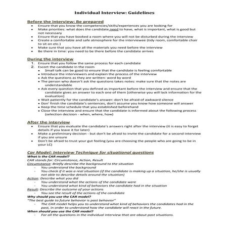 How to select individual interview guidelines | PDF