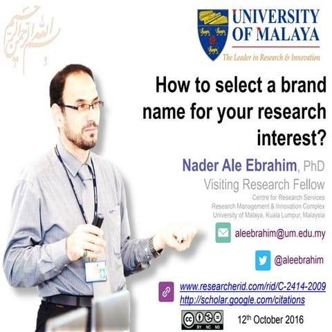 How to select a brand name for your research interest? | PPT