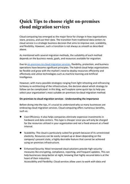 Seven step model of migration into the cloud | PPTX