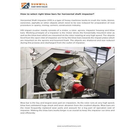 How to select right blow bars for horizontal shaft impactor.pdf