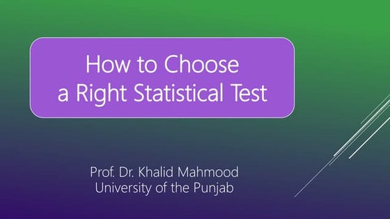 Choosing a statistical test | PPT