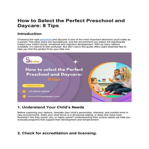 How to Select the Perfect Preschool and Daycare_ 8 Tips.docx