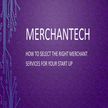 Merchant Services Providers : A Guide for Business Owners | PPTX