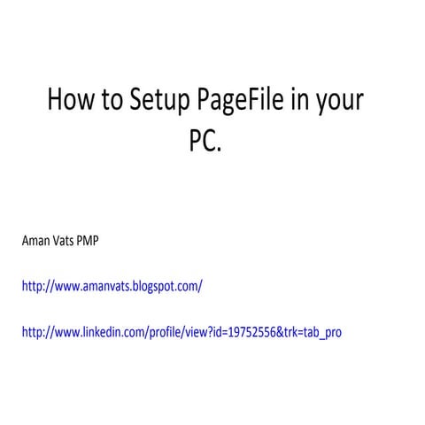How to set pagefile | PPT
