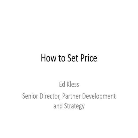 How To Set Price | PPT