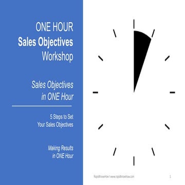 Deliver Sales Objectives in ONE Hour | PDF