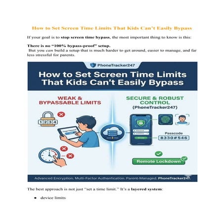 How to Set Screen Time Limits That Kids Can’t Easily Bypass | PDF