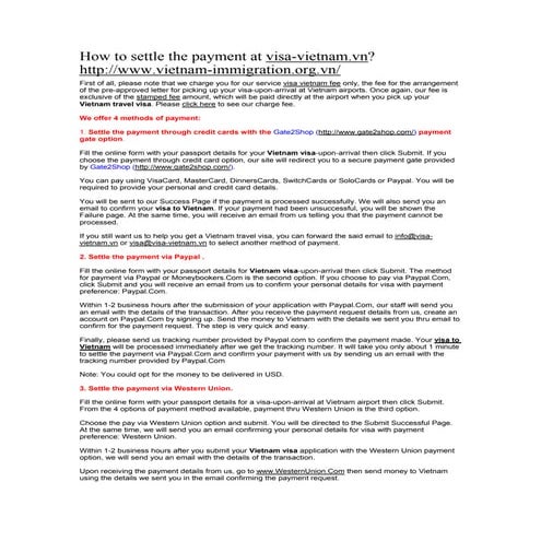 How to settle the payment at vi | PDF