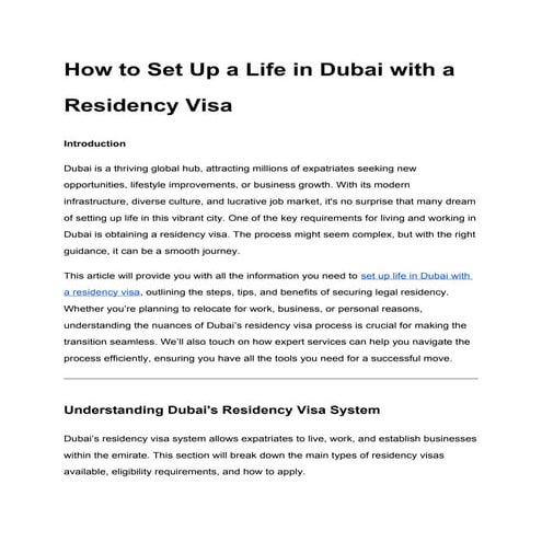 How to Set Up a Life in Dubai with a Residency Visa.docx