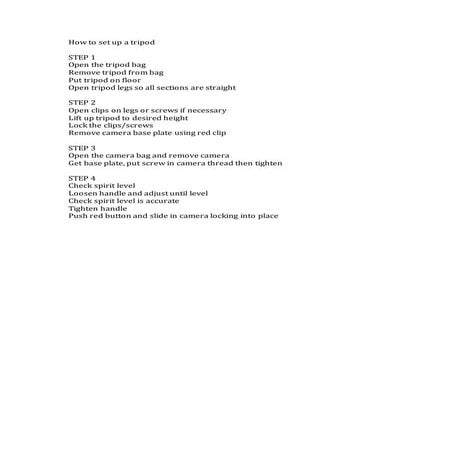 How to set up a tripod | DOCX