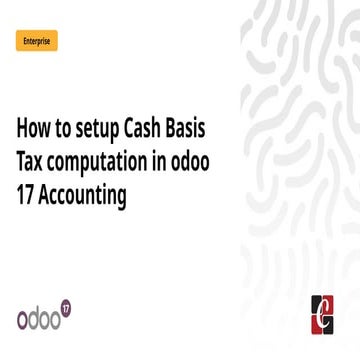 How To Setup Cash Basis Tax Computation In Odoo Accounting Pptx