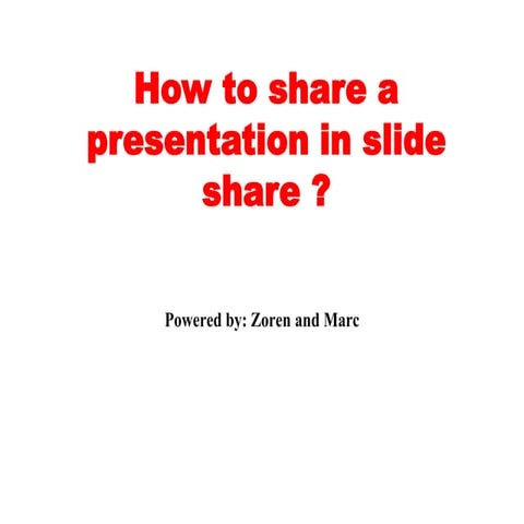 How to share a presentation in slide share | PPT
