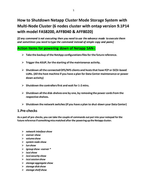 How To Shutdown Netapp Cluster Mode Storage System With Multi Node Cluster 6 Nodes Cluster With