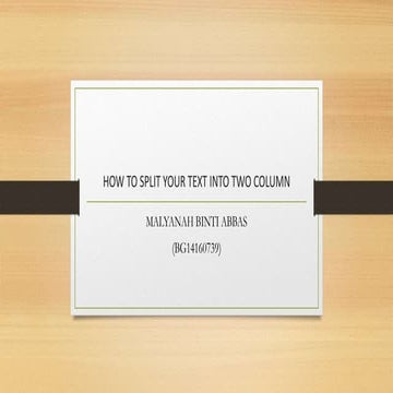 How To Split Your Text Into Two Column Ppt 