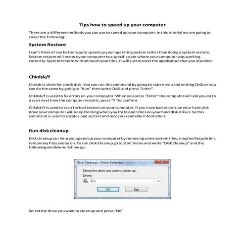 How to speed up window 7 | DOCX