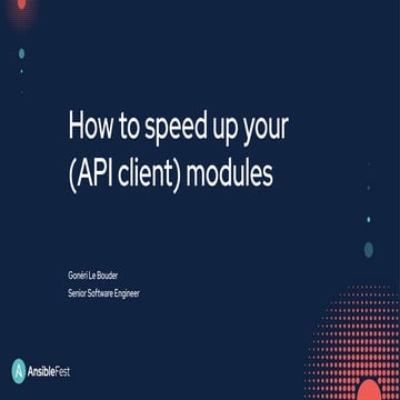 How to speed up your (API client) modules | PPT