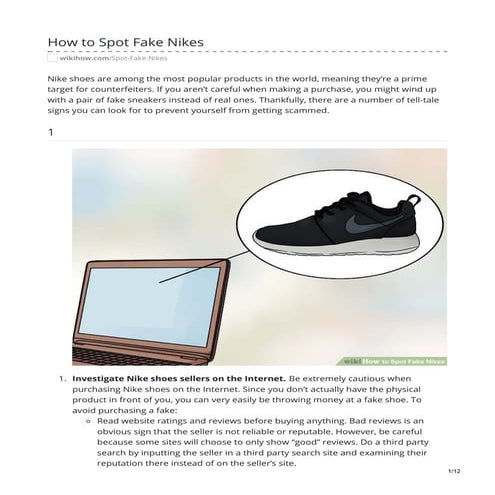 How to spot fake nikes | PDF | Sales and Promotions | Shopping