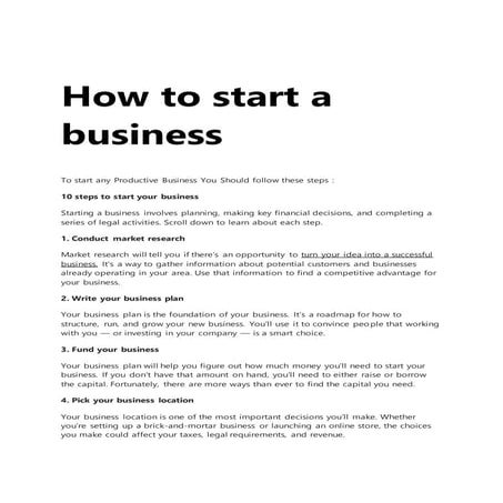 How to start a business | DOCX