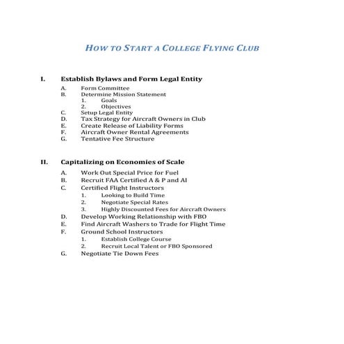 How to start a college flying club | PDF