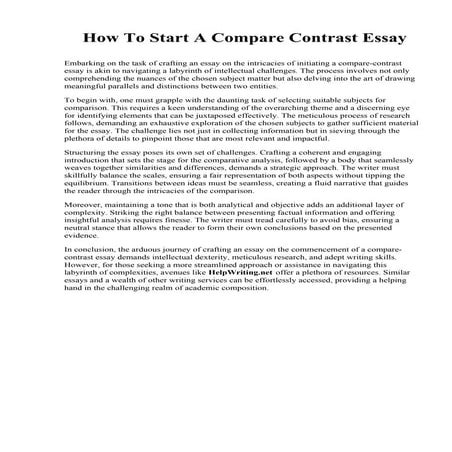 How To Write A Comparison And Contrast Essay.pdf