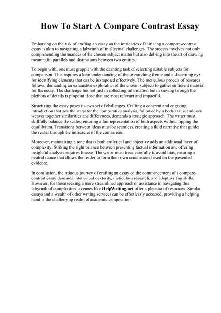 How To Write A Comparison And Contrast Essay.pdf