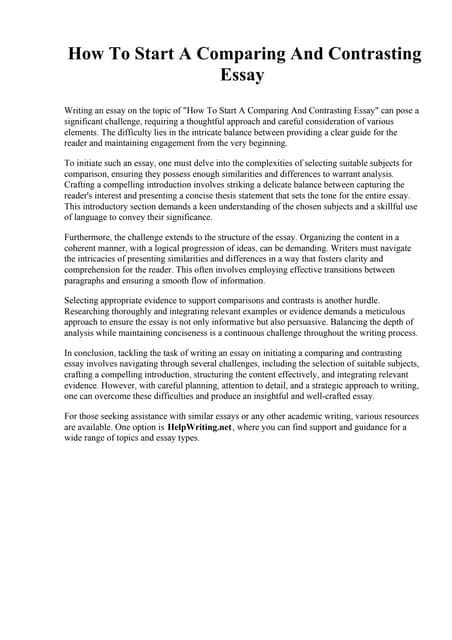 Introduction For Compare And Contrast Essay.pdf