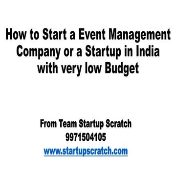 How to Start a Profitable Event Management Company | PPTX