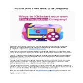 How to start a film production company | PDF