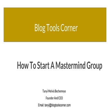 How to start a mastermind group | PDF