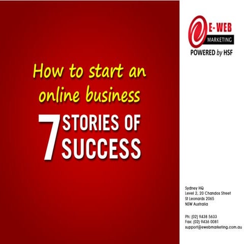 How to start an online business:7 stories of success | PDF | Internet ...