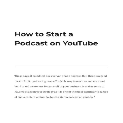 How to Start a Podcast on YouTube.pdf