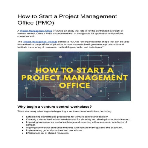 How to Start a Project Management Office (PMO).pdf