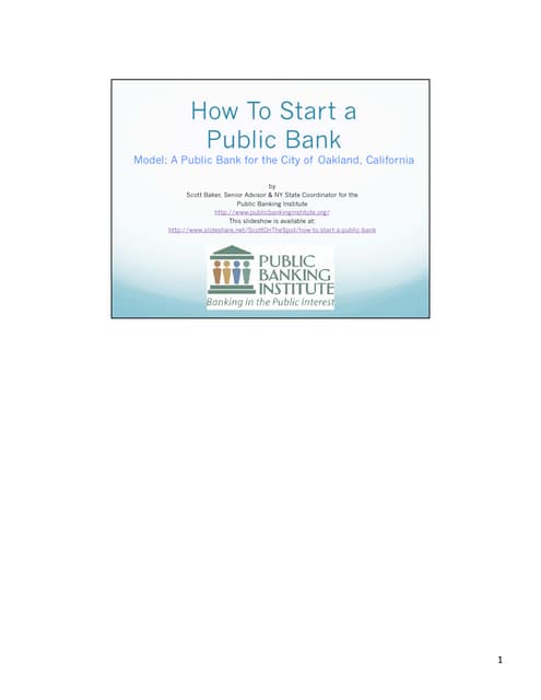 How to start a public bank | PPT