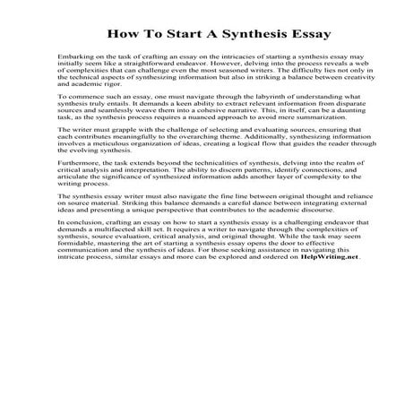 How To Start A Synthesis Essay.pdf