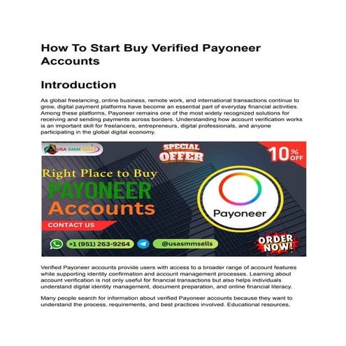 Usa Top Site To Buy Verified Payoneer Accounts — Secure & Trusted in ...