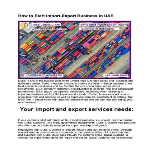 How to start import export business in uae | DOCX