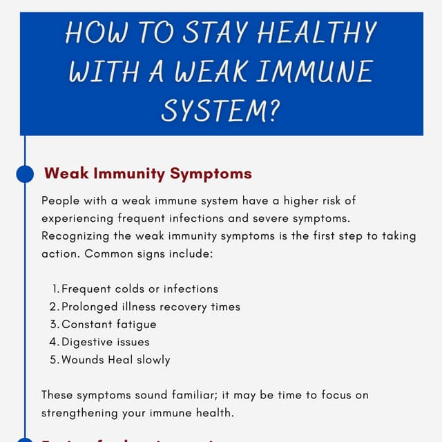How to Stay Healthy with a Weak Immune System? | PDF
