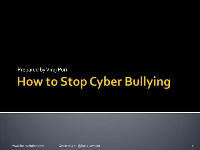 Cyber bullying powerpoint | PPT