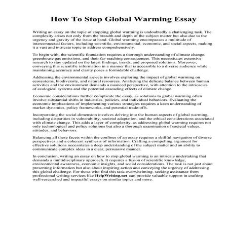 How To Stop Global Warming Essay.pdf