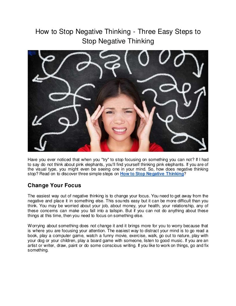 How to Stop Negative Thinking - Three Easy Steps