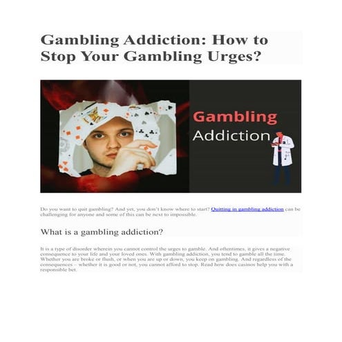 Gambling Addiction: How to Stop Your Gambling Urges? | PDF | Substance ...