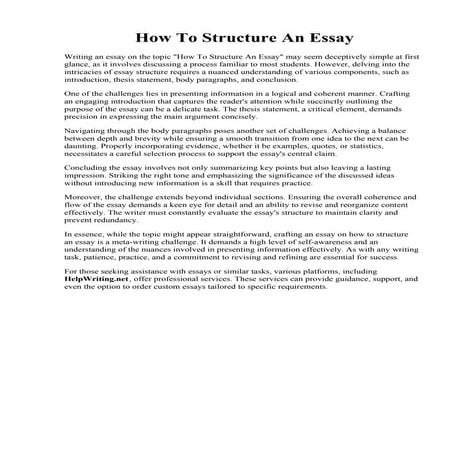 How To Structure An Essay. Essay Structure - Tips to Format Essay With ...
