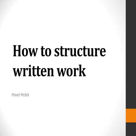 How to structure written work | PPTX