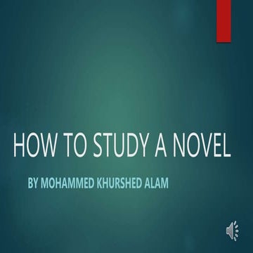 How to study a novel | PPTX