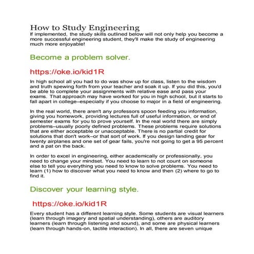 How to study engineering | DOCX