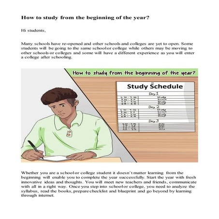 How to study from the beginning of the year? | DOCX