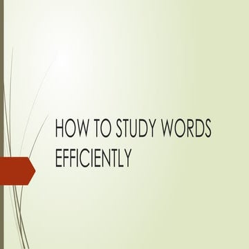 how to study and remember vocabulary efficiently | PPT