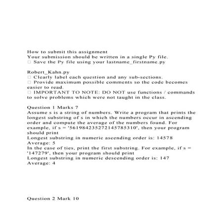 How to submit this assignment Your submission should be .docx