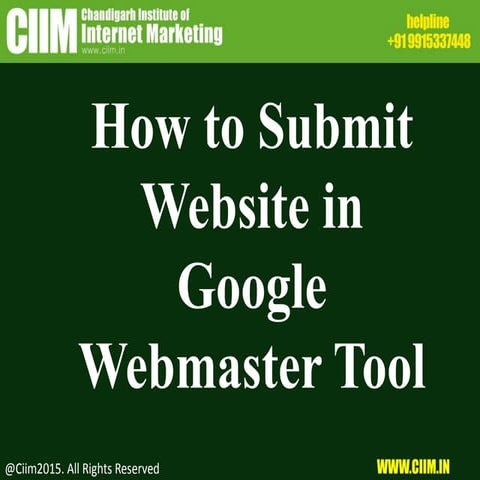 How to submit website in Google Search Console (Webmaster tools) | PPT